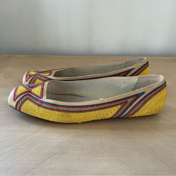 French Sole | Shoes | French Sole Square Toe Colorful Embroidered ...